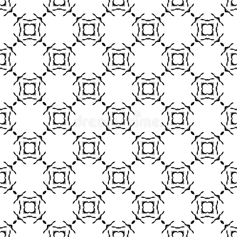 Vector Black Seamless Repeated Pattern on White Background Vector ...