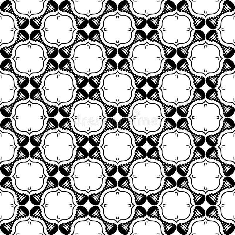 Vector Black Seamless Repeated Pattern on White Background Vector ...