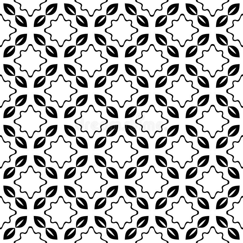 Vector Black Seamless Repeated Pattern on White Background Vector ...