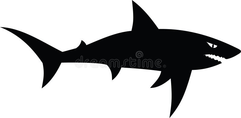 Vector Black Shark Isolated Stock Illustration - Illustration of evil ...
