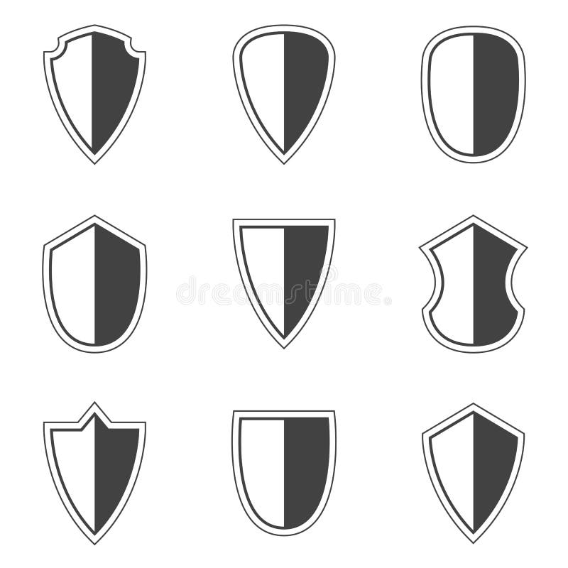 Ancient Black Shields White Stock Illustrations 125 Ancient Black