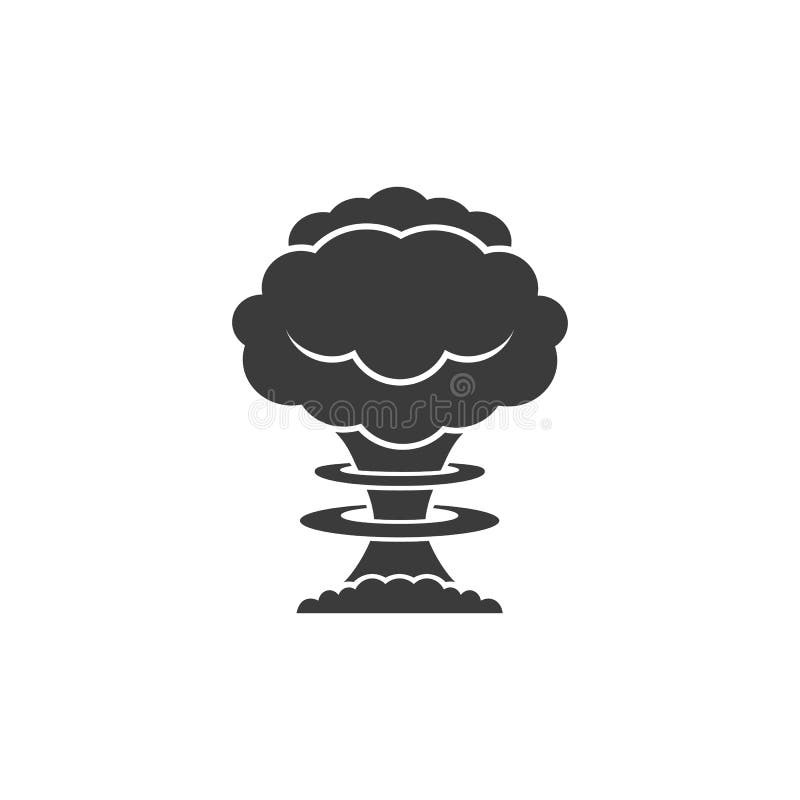 Vector Black Silhouette Icon of Nuclear Explosion Stock Vector ...