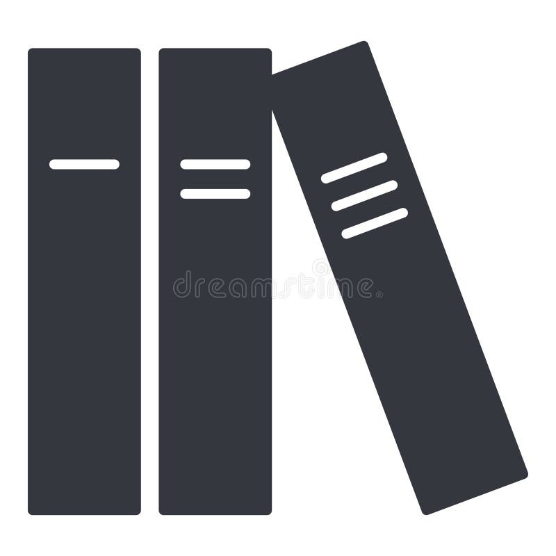Vector Black Silhouette Icon - Three-Volume Book Stock Vector ...