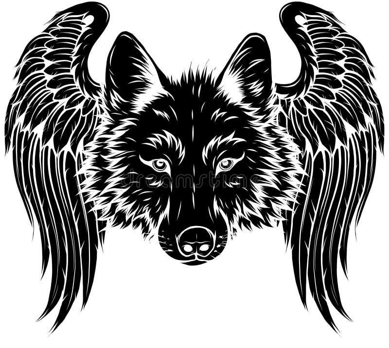 Dark Wolf With Wings