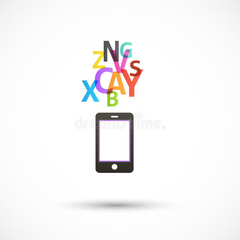 Vector Black Smartphone with Abstract Letters. Colorful Logo Design ...