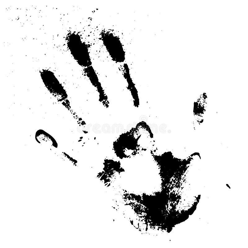 Vector Black Smeared Hand Imprint Stock Vector - Illustration of person ...