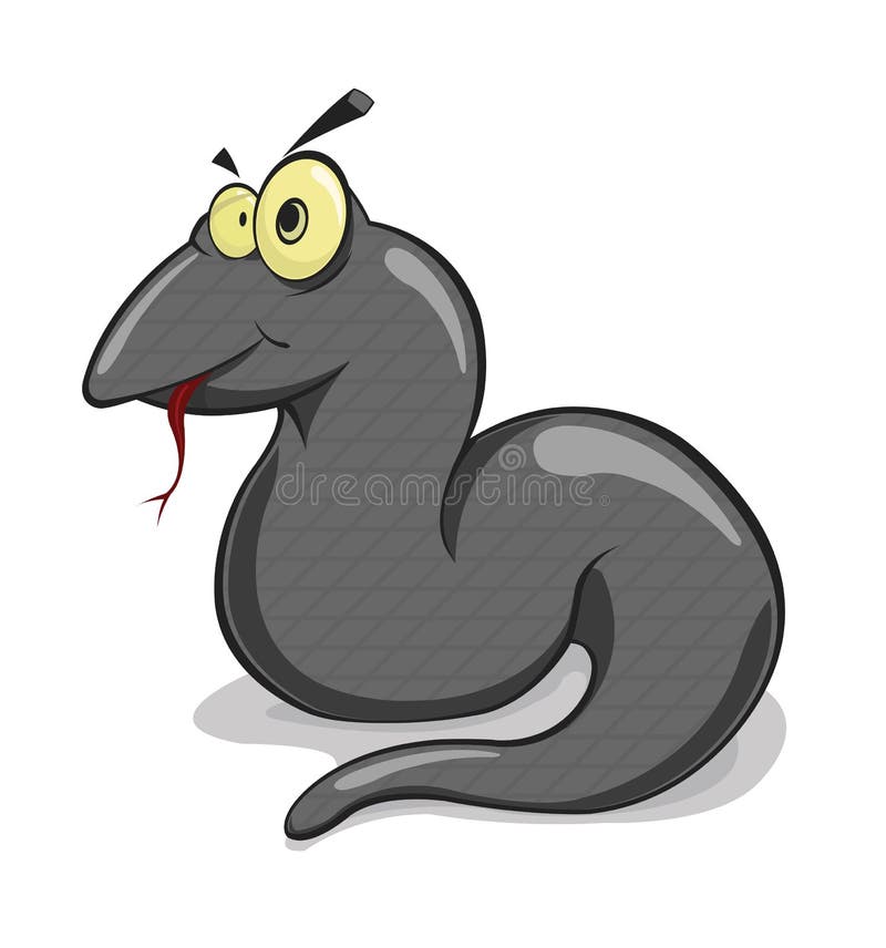 Vector black snake stock vector. Illustration of animal - 56023925