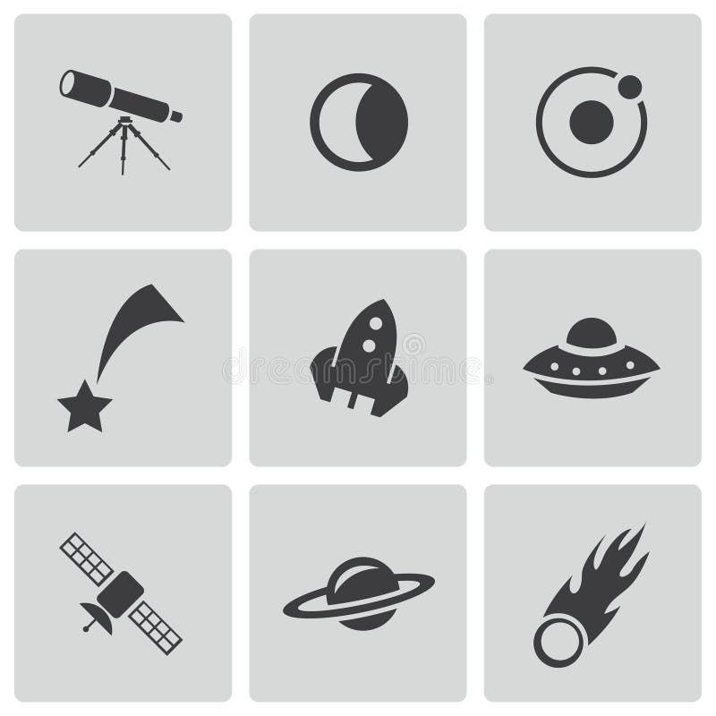 A set of fun space icons stock vector. Illustration of logo - 5800732
