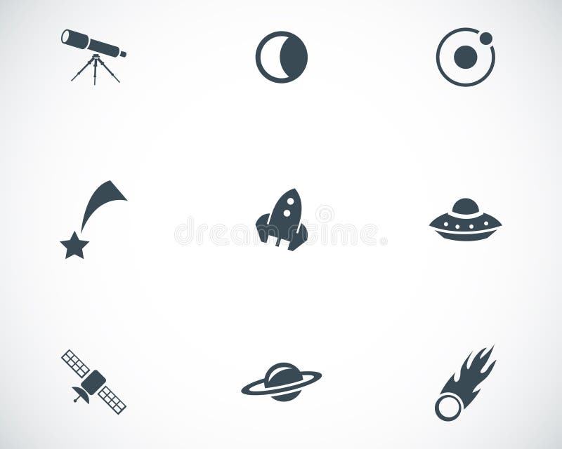 Space Icons Modern Line Style Stock Illustration - Illustration of ...