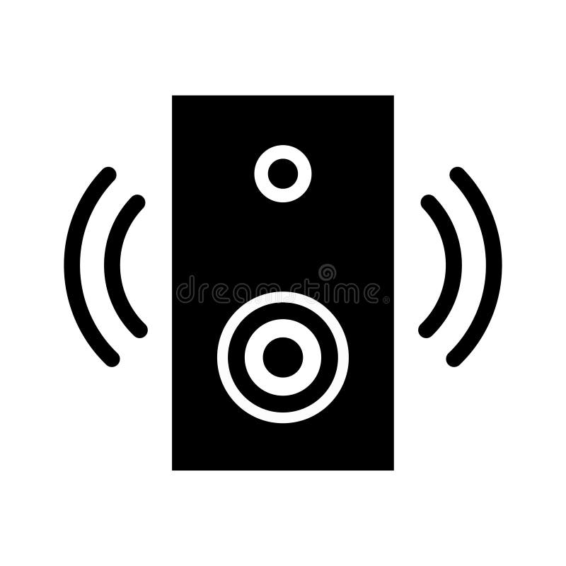 Vector Black Speaker Icon on White Background Stock Vector ...