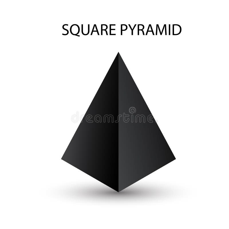 Vector Black Square Pyramid with Gradients and Shadow for Game, Icon ...