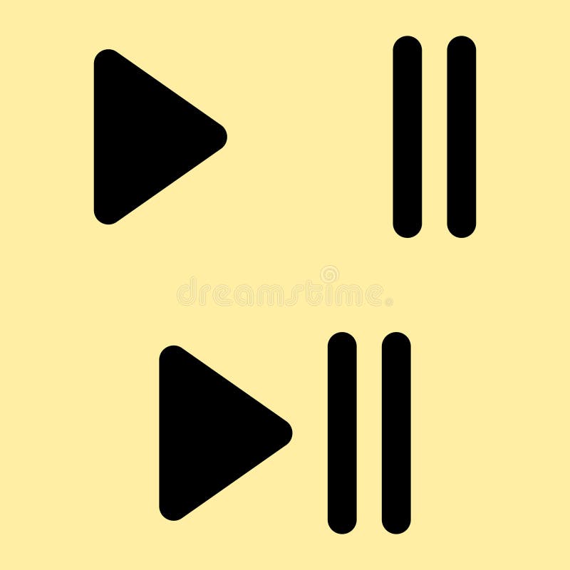 Vector Black Start Icon. Pause Black Sign Vector Icon. Vector Black ...