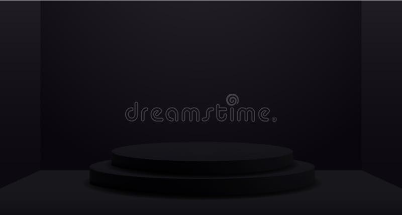 Vector Black Studio with Empty Product Showcase. Stock Vector ...