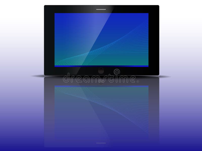 Vector Black Tablet with a Blue Screen Stock Vector - Illustration of ...