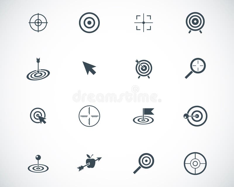 Black Target Icon on White Background Stock Vector - Illustration of ...