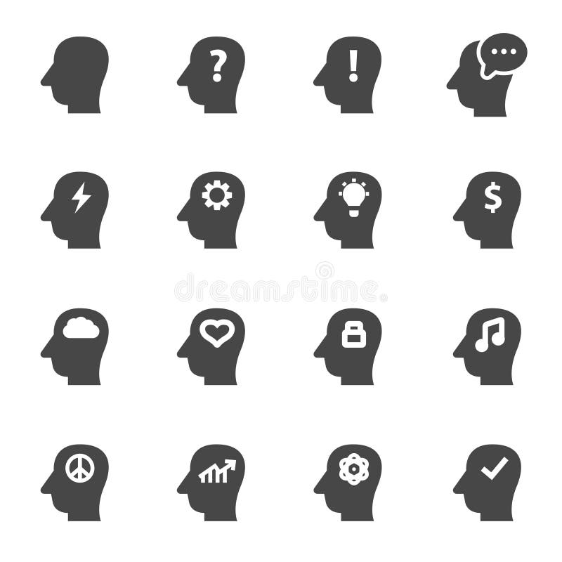 Vector Black Thoughts Icons Set Stock Illustrations – 215 Vector Black ...