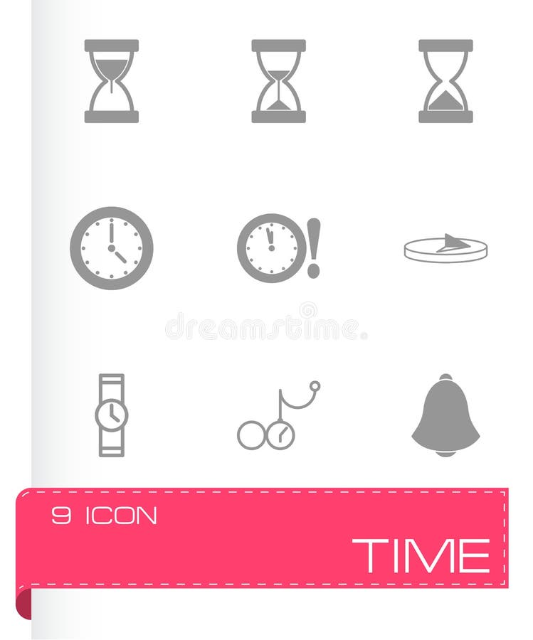 Black Time Management Icon Isolated on Transparent Background. Clock ...