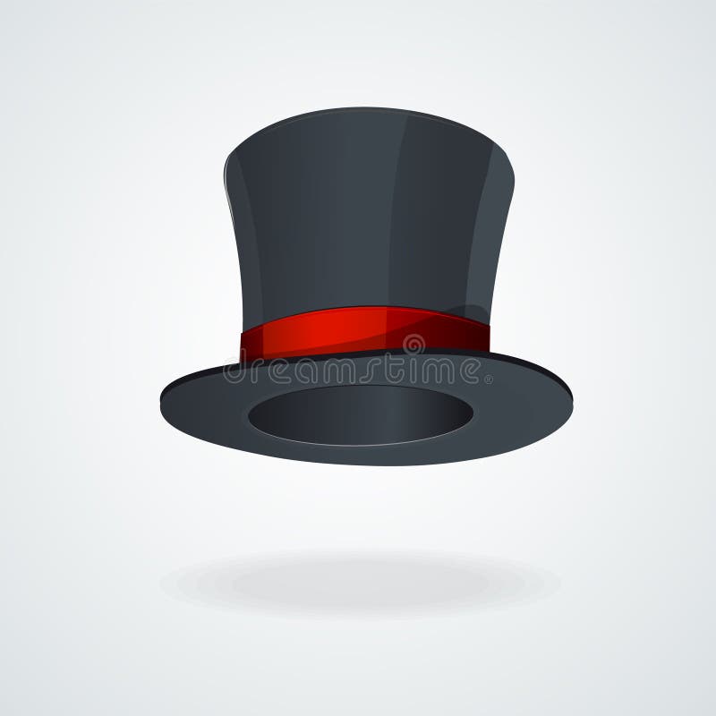Vector Black Top Hat and Red Ribbon Isolated Stock Vector ...