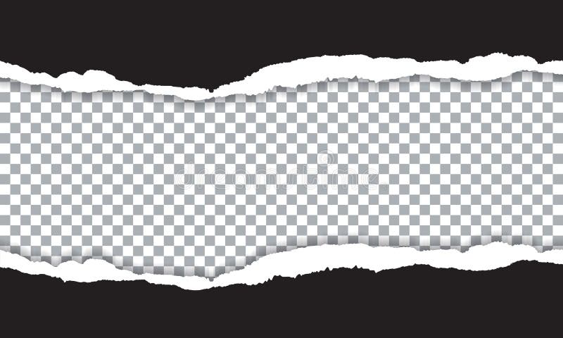Vector Black Torn Paper on Transparent Background Stock Illustration ...