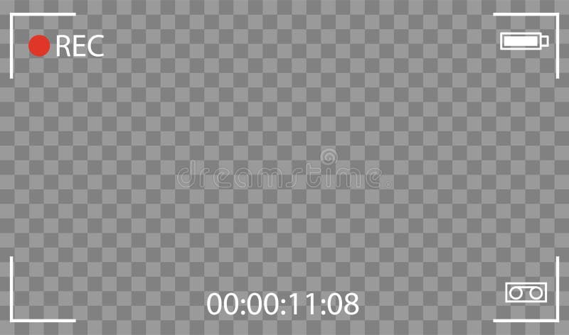 Vector Black Transparent Camera Rec Interface Viewfinder with Digital ...