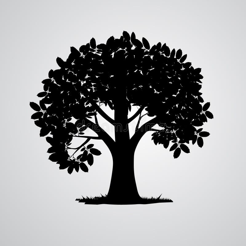 Vector Black Tree Silhouette Stock Vector - Illustration of plant ...