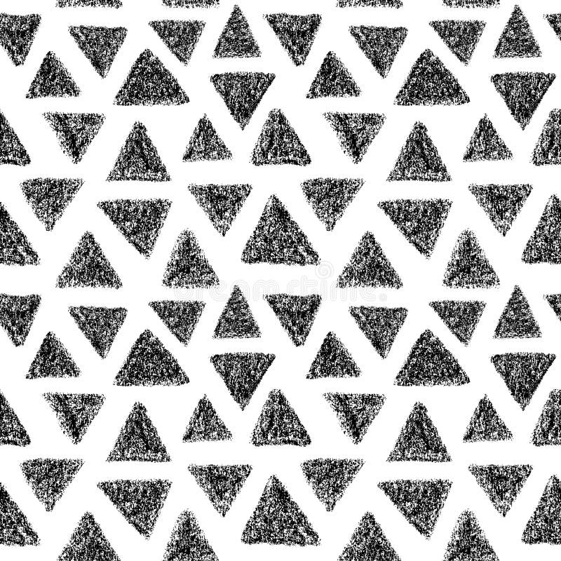 Hand Drawn Vector Black Triangles Seamless Pattern Stock Vector ...