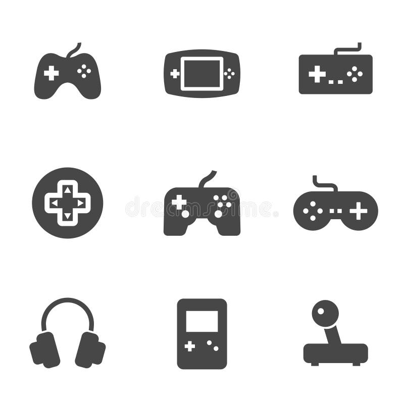 Game Icons Set Black Stock Illustrations – 19,277 Game Icons Set Black ...
