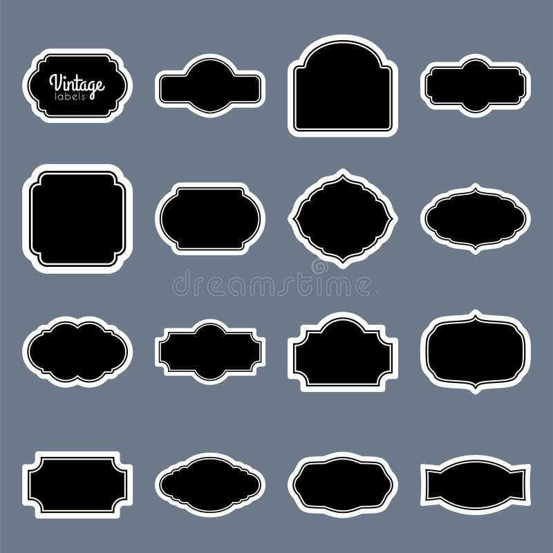 Vector Black Vintage Labels Set. Frames for Design Stock Vector ...