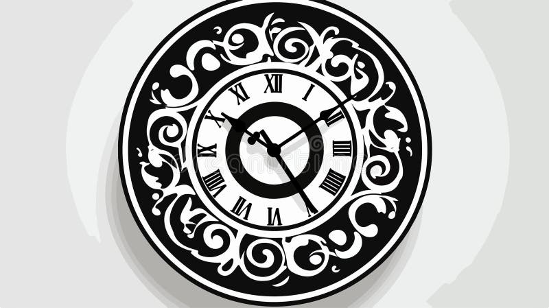 Vector Black Wall Clock Cartoon Vector Illustration Stock Vector ...