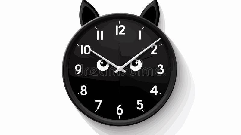 Vector Black Wall Clock Cartoon Vector Illustration Stock Vector ...
