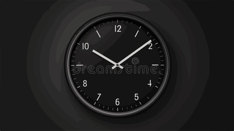Vector Black Wall Clock Cartoon Vector Illustration Stock Vector ...