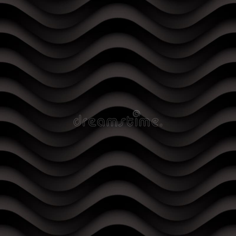 Vector Black Wave Textured Seamless Background Panel Stock Illustration ...