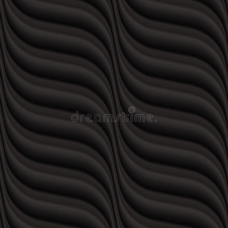 Vector Black Wave Textured Seamless Background Panel Stock Illustration ...