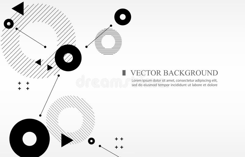 Vector Black and White Abstract Geometric Shape White Backgrounds Stock ...