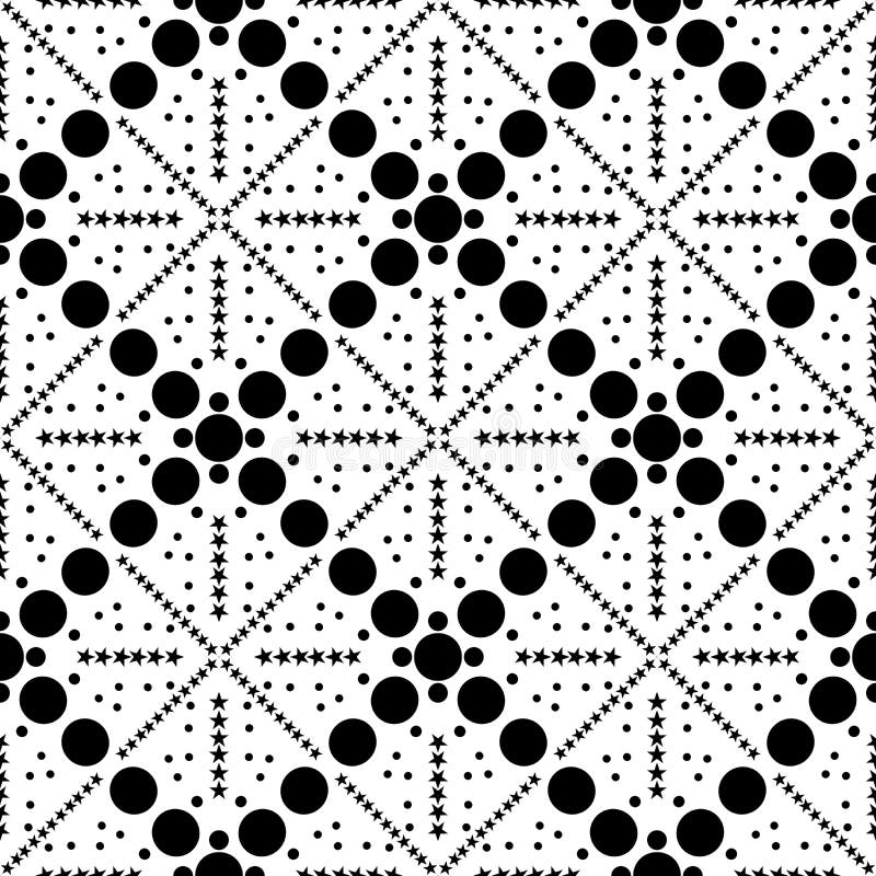 Vector Black and White Background Black Color Repeated Design Stars ...
