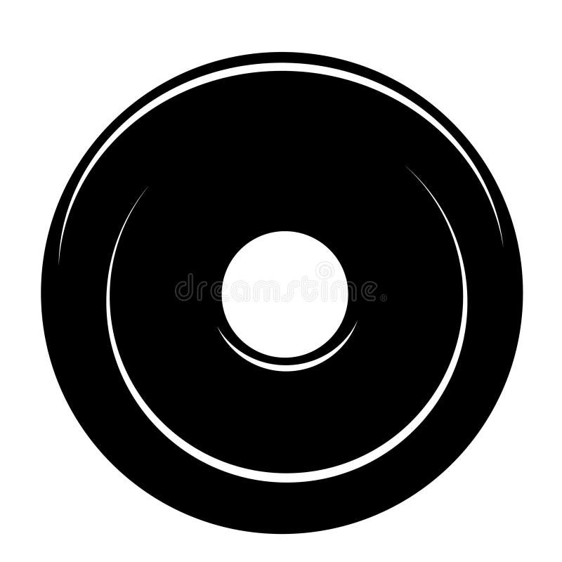 Simple Vector Black and White Barbell Plate, Isolated on White Stock ...