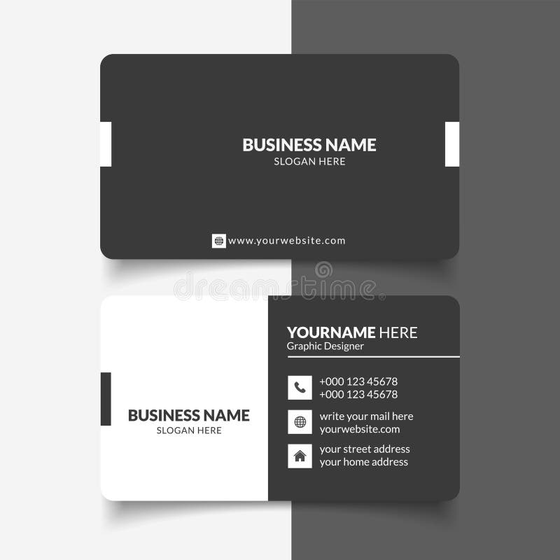 Vector Black and White Business Card Design for Your Business Stock ...