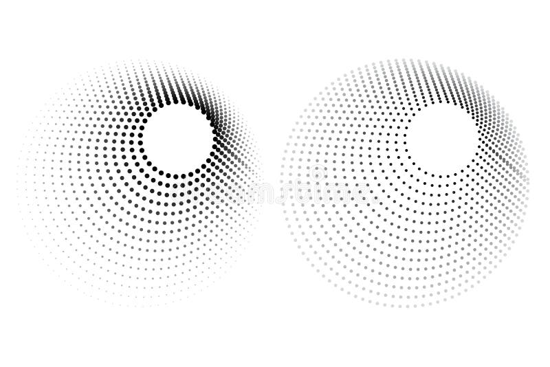 Simple Vector Black and White Circular Halftone, Isolated on White ... Simple Vector Black and White Circular Halftone, Isolated on White ...