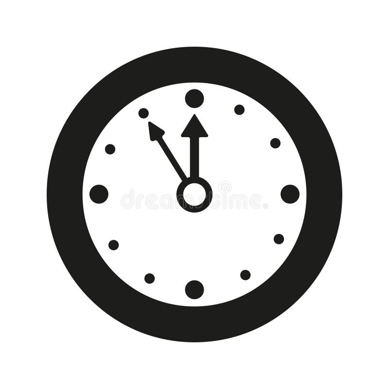 Vector Black and White Clock Icon or Logo Design Stock Vector ...