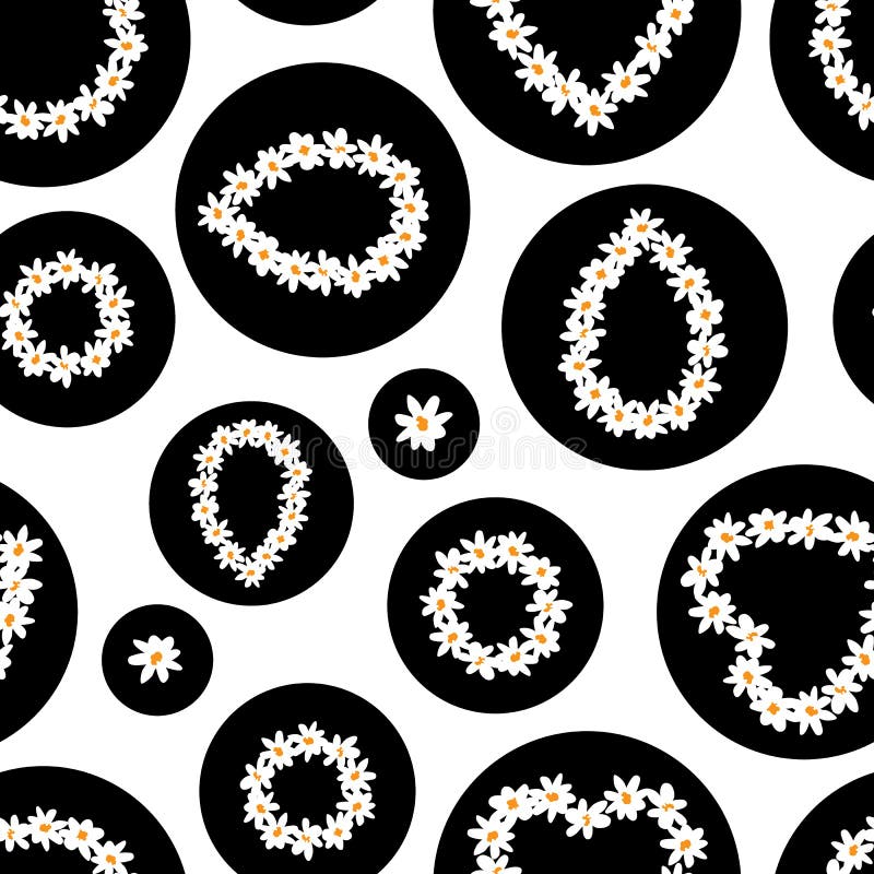 Black White Daisy Chain Stock Illustrations – 161 Black White Daisy ...