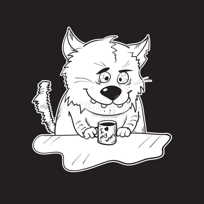 Stressed cat stock illustration. Illustration of pretty - 11451509