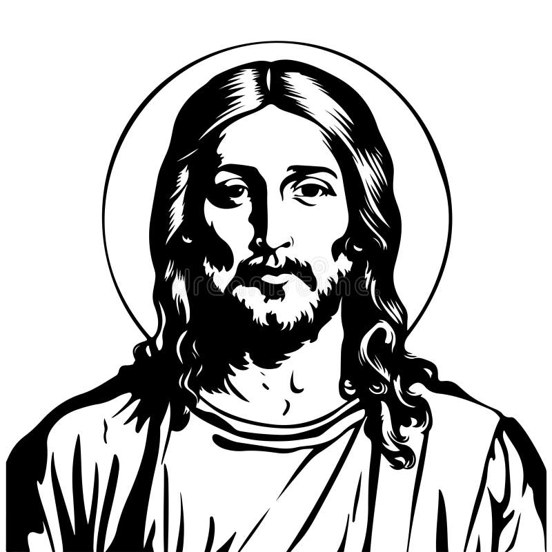 Silhouette Image of Jesus Christ with Aura Stock Illustration ...