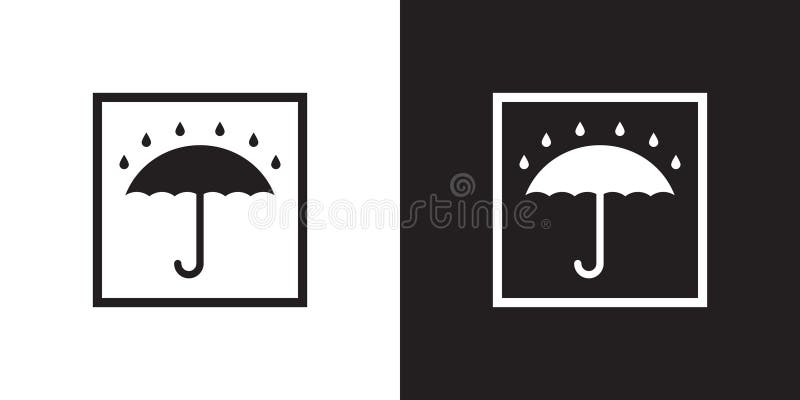 Vector Black and White Keep Dry Icon Symbols for Packaging Stock Vector ...