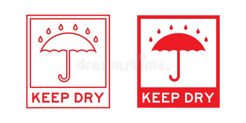 Vector Black and White Keep Dry Icon Symbols for Packaging Stock Vector ...
