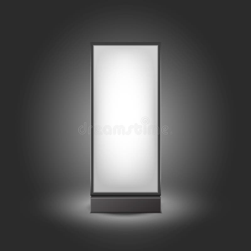 Luminous Rectangular Poster Stands Pillars for Indoor Advertising Front ...