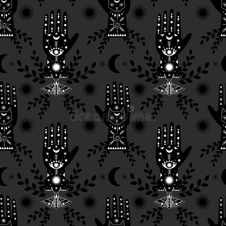 Occult Seamless Pattern Stock Illustrations – 5,891 Occult Seamless ...