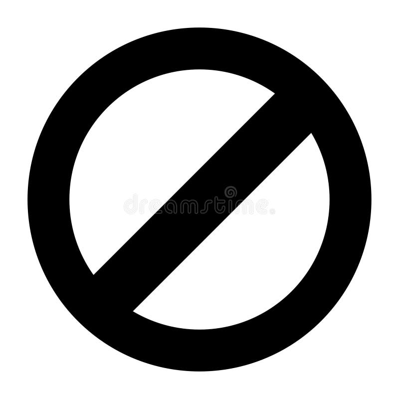 Black and White Prohibition Sign Stock Vector - Illustration of ...