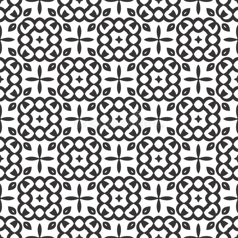 Vector Black White Repeat Designs Stock Illustration - Illustration of ...