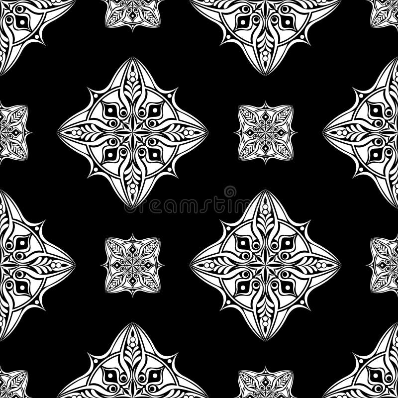 Vector Black and White Seamless Pattern Background. Stock Vector ...