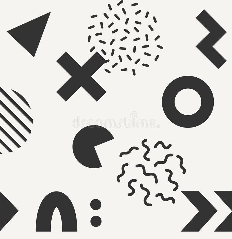Vector Black and White Seamless Pattern with Bold Geometric Shapes ... Vector Black and White Seamless Pattern with Bold Geometric Shapes ...